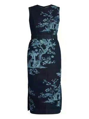 Erdem Trees-print Sleeveless Dress