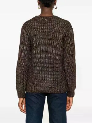 Herno Metallic Ribbed Knit Sweater