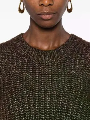 Herno Metallic Ribbed Knit Sweater