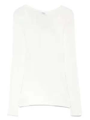Akris Ribbed V-neck Top