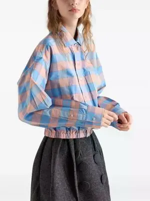 Prada Checked Poplin Shirt - Blue