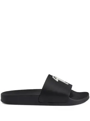 GIUSEPPE ZANOTTI Brett Logo-embellished Slides - Black