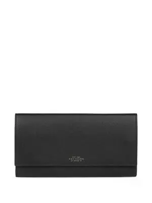 Smythson Marshall Tri-fold Travel Wallet - Black