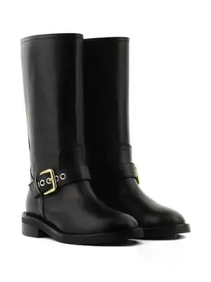 PAUL WARMER City Buckle-fastening Leather Boots