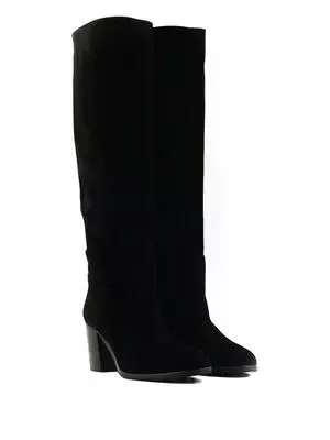 PAUL WARMER 75mm Kate Suede Knee-high Boots - Black