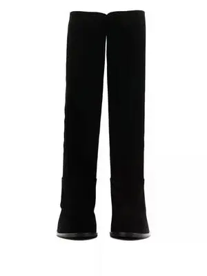 PAUL WARMER 75mm Kate Suede Knee-high Boots - Black