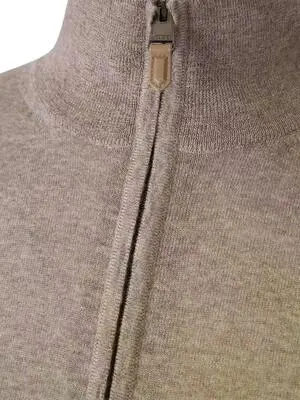 Canali High-neck Zip-front Cardigan - 705 Beige