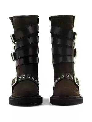 PAUL WARMER Buckle-strap Biker Boots - Brown