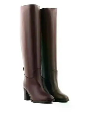 PAUL WARMER 75mm Kate Block-heel Leather Boots - Brown