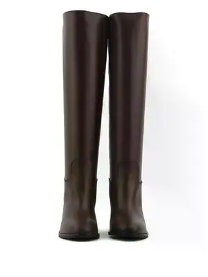 PAUL WARMER 75mm Kate Block-heel Leather Boots - Brown