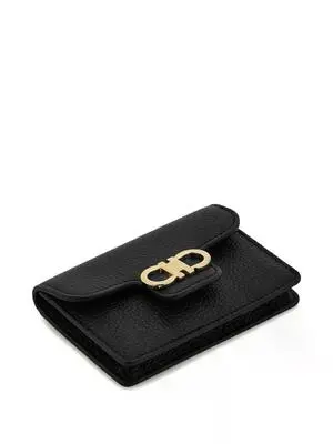 FERRAGAMO Gancini Calfskin Keyring Wallet - Black