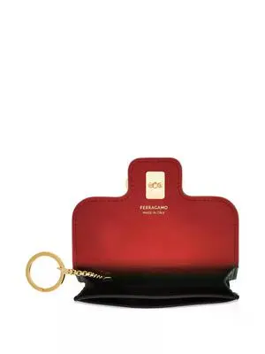 FERRAGAMO Gancini Calfskin Keyring Wallet - Black