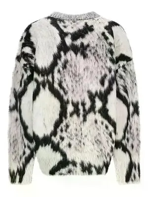 Attico Snake-print Mohair Sweater - Grey