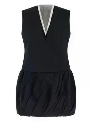 JIL SANDER V-neck Balloon-skirt Mini Dress
