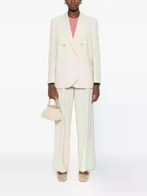 FORTE_FORTE Pleated Wide-leg Trousers - Neutrals