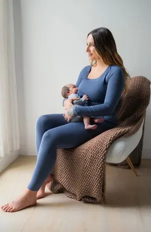 KINDRED BRAVELY Jane Nursing Pajama Set - Slate Blue