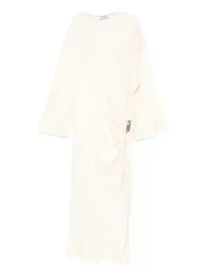 Attico Knot-detail Midi Dress - Neutrals