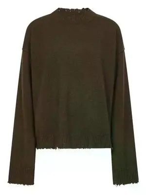 UMA WANG Long Sleeve Distressed Sweater