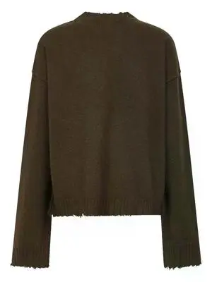 UMA WANG Long Sleeve Distressed Sweater