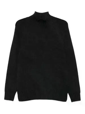 Eleventy High-neck Wool Sweater - Grey