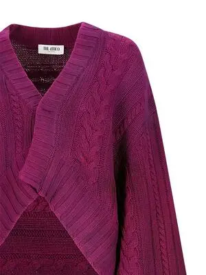 Attico Cable-knit V-neck Cardigan