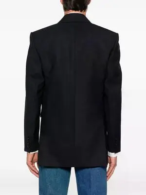 Saint Laurent Double-breasted Wool Blazer - Blue