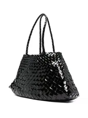 Dragon Diffusion Patent-leather Woven Tote Bag