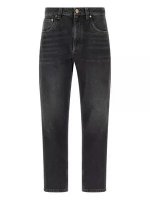 Brunello Cucinelli Monile Detail Stonewashed Jeans - Black