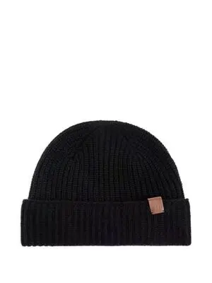 Eleventy Ribbed Cashmere Beanie - Black