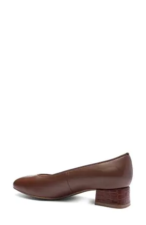 ARA Gypsum Block Heel Pump - Brown