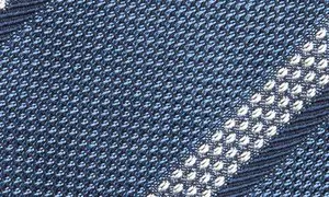 Zegna Stripe Silk Jacquard Neck Tie - Blue