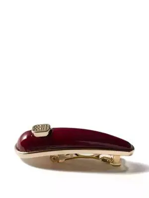 Miu Miu Logo-detail Hair Clip - Red