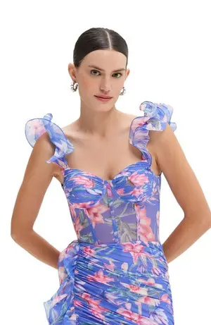 PatBO Amaryllis Flutter Mini Dress