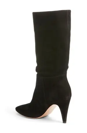 GIANVITO ROSSI Pointed Toe Suede Boots - Black