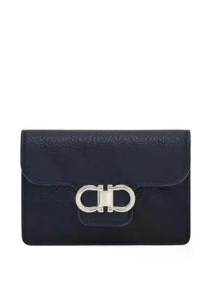 FERRAGAMO Gancini Calfskin Compact Wallet - Blue