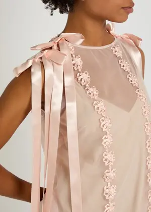 Simone Rocha Appliquéd Sheer Tulle Midi Dress