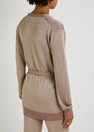 Missoni Belted Lamé Knit Cardigan - Rose