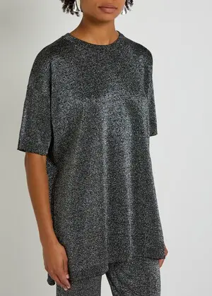 Missoni Lamé Fine-knit T-shirt - Silver