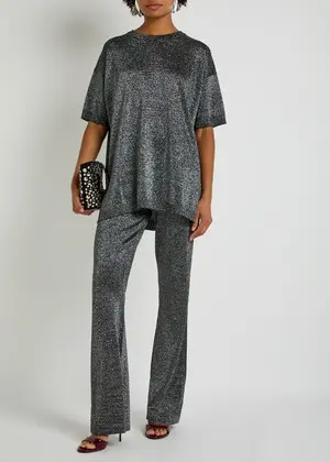 Missoni Lamé Fine-knit T-shirt - Silver