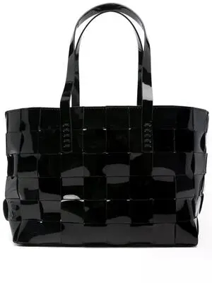 Dragon Diffusion Patent Leather Woven Tote Bag - Black