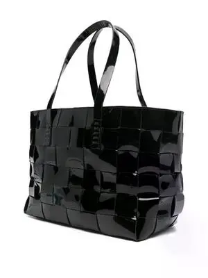 Dragon Diffusion Patent Leather Woven Tote Bag - Black