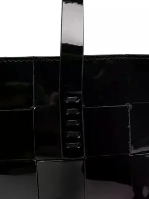 Dragon Diffusion Patent Leather Woven Tote Bag - Black