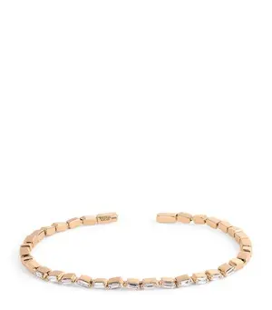 SUZANNE KALAN White Diamond Bold Bangle - Rose Gold