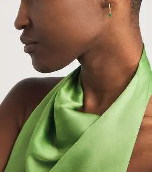 SUZANNE KALAN Yellow Diamond And Emerald Dangle Huggie Earrings