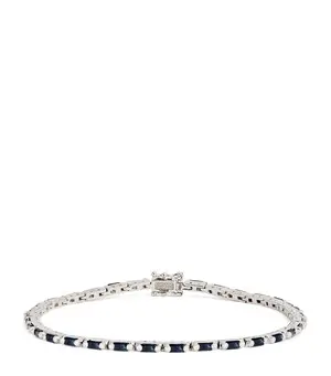 SUZANNE KALAN Gold And Sapphire Linear Tennis Bracelet - White