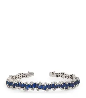 SUZANNE KALAN Sapphire And Diamond Audrey Bangle - White