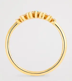 SUZANNE KALAN Yellow Diamond And Turquoise Evil Eye Ring