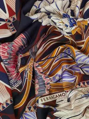FERRAGAMO Butterfly-print Silk Scarf