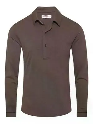 Orlebar Brown Sebastian Long-sleeve Merino-wool Polo Shirt - Brown