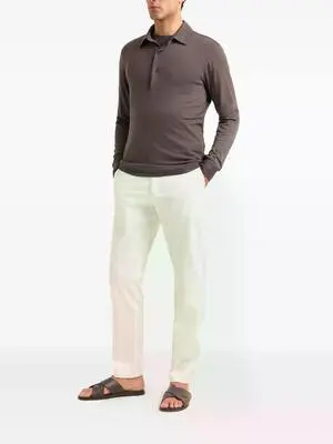 Orlebar Brown Sebastian Long-sleeve Merino-wool Polo Shirt - Brown